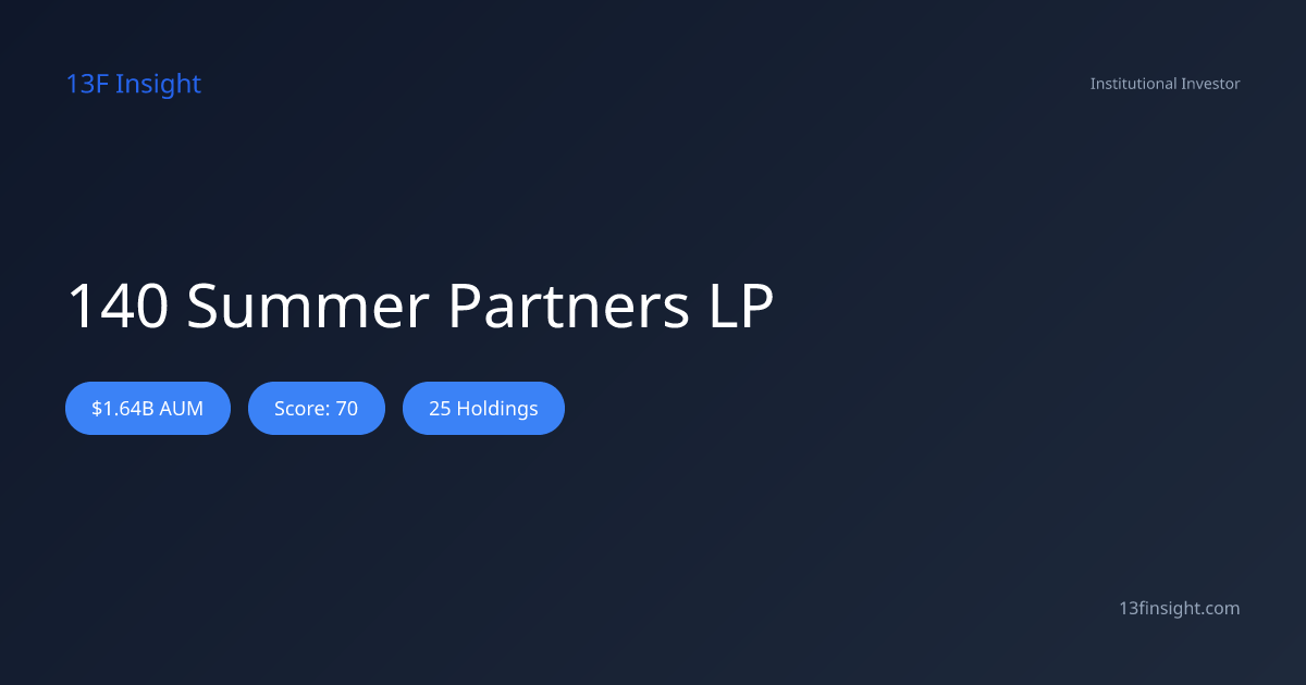 What does 140 Summer Partners LP hold? Q1 2026 13F Holdings & Portfolio ...