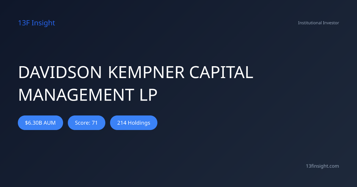 What does DAVIDSON KEMPNER CAPITAL MANAGEMENT LP hold? Q1 2026 13F ...