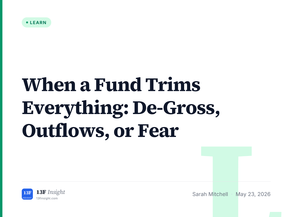 Why a Fund Trims Its Whole Book in One Quarter | 13F Insight
