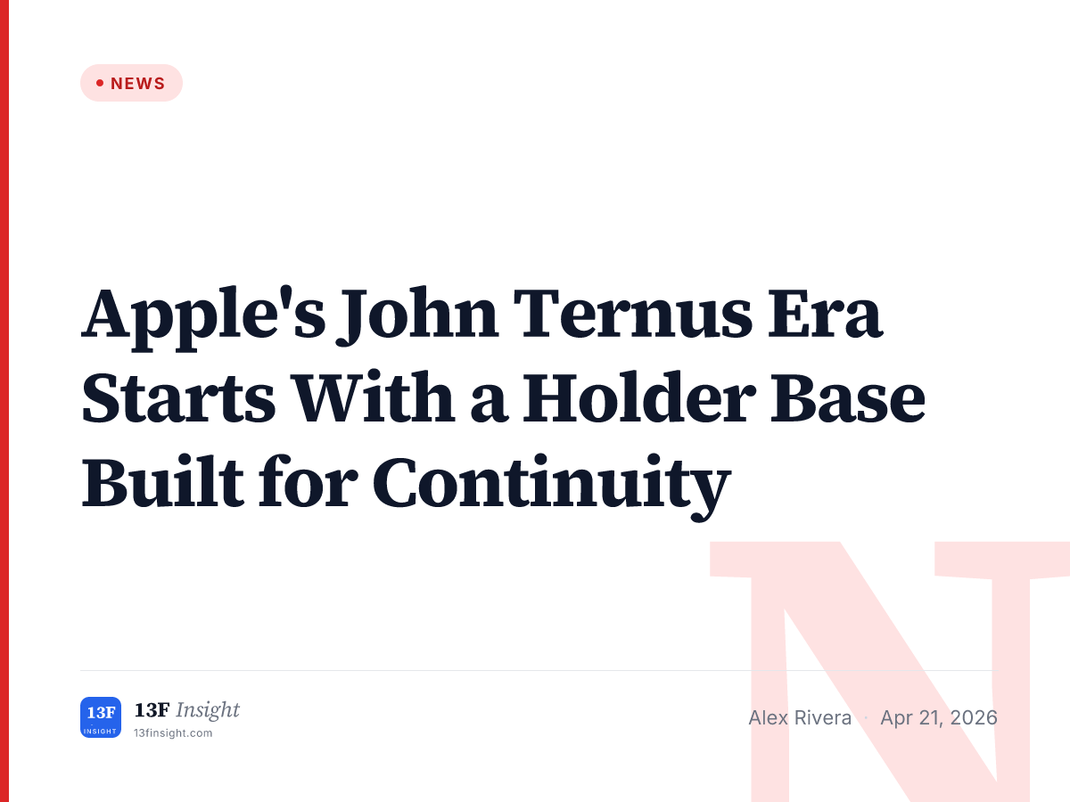 Apple CEO Succession: What AAPL Ownership Data Says About John Ternus