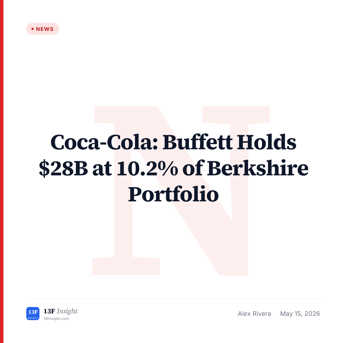 Coca-Cola (KO) Holder Book: Berkshire 10.20% | 13F Insight
