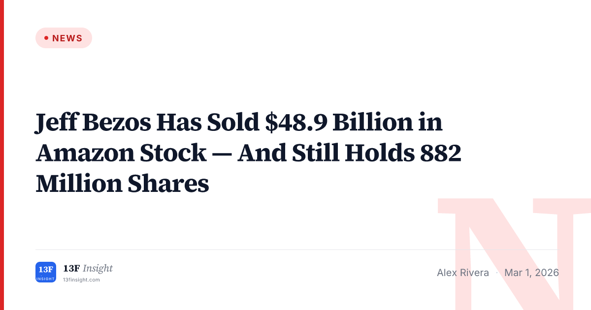 Jeff Bezos Has Sold $48.9B in AMZN Stock — Career Insider Sales | 13F ...