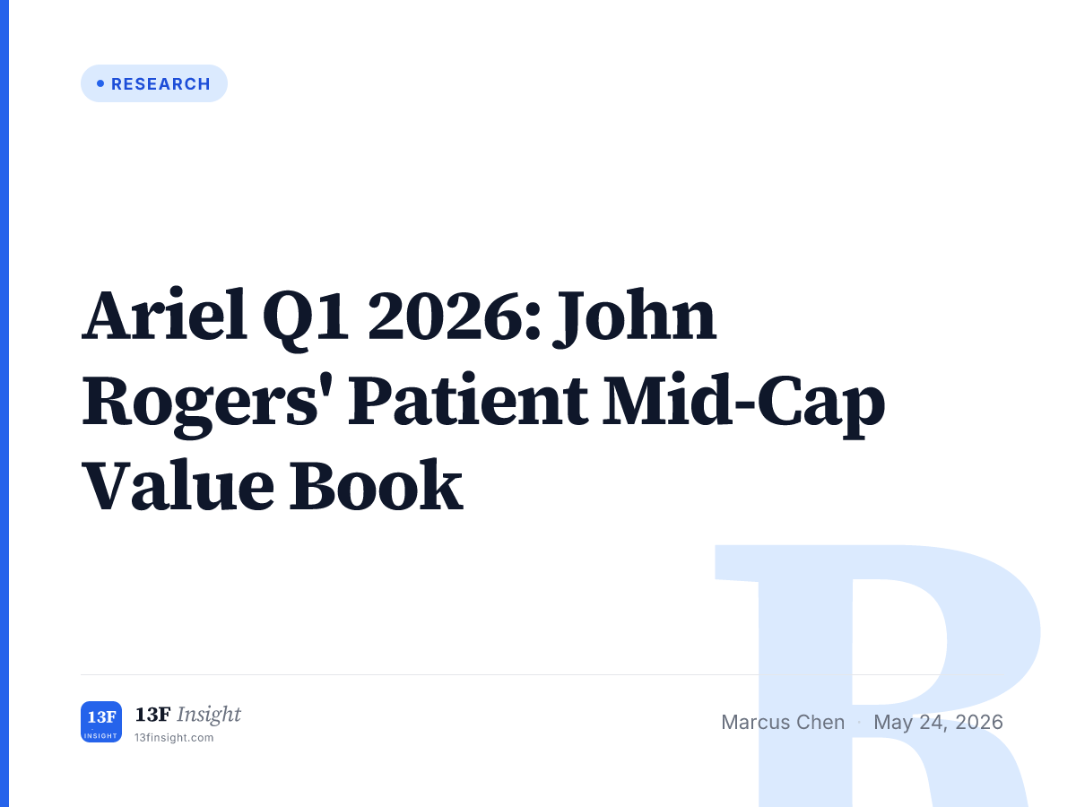 Ariel Investments Q1 2026 13F: Value | 13F Insight