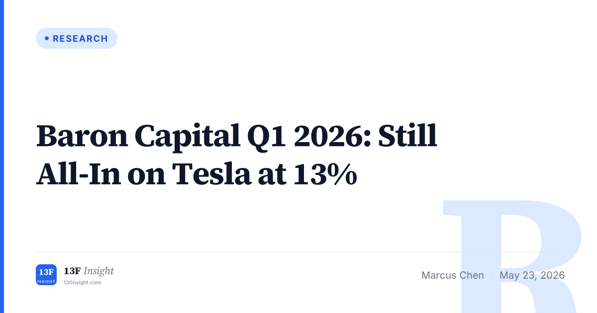 Baron Capital (BAMCO) Q1 2026 13F: Tesla Anchor | 13F Insight