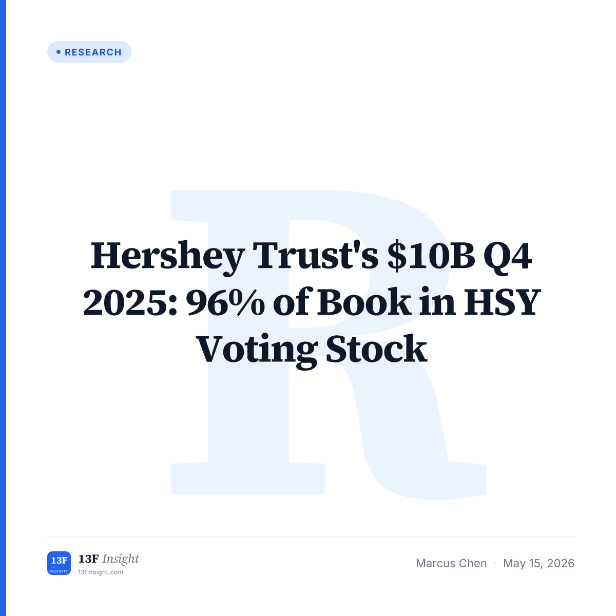 Hershey Trust Q4 2025 13F Deep Dive | 13F Insight