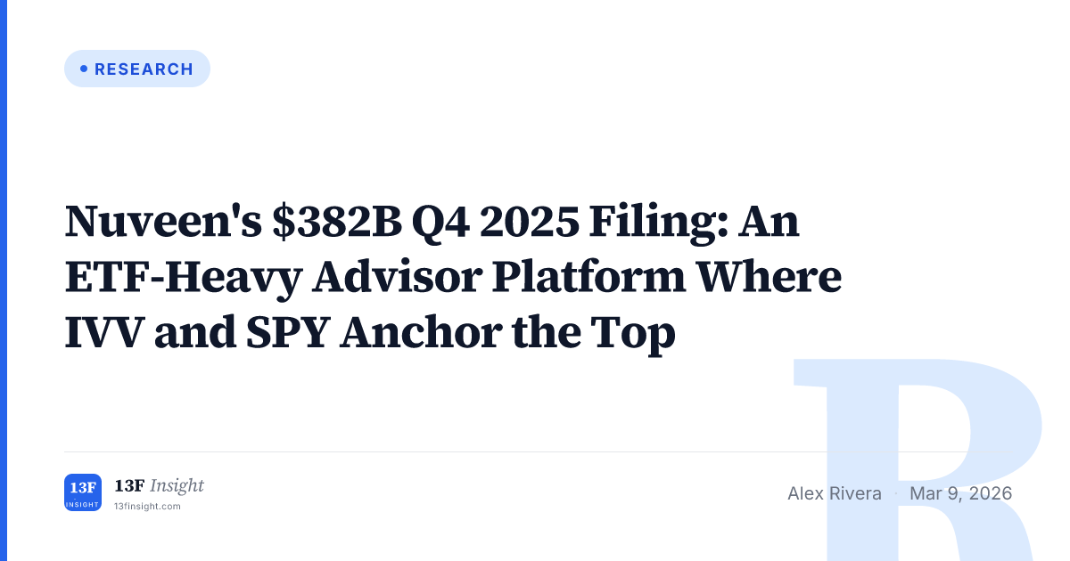 Nuveen Q4 2025 13F: $382B ETF-Heavy Advisor Platform | 13F Insight