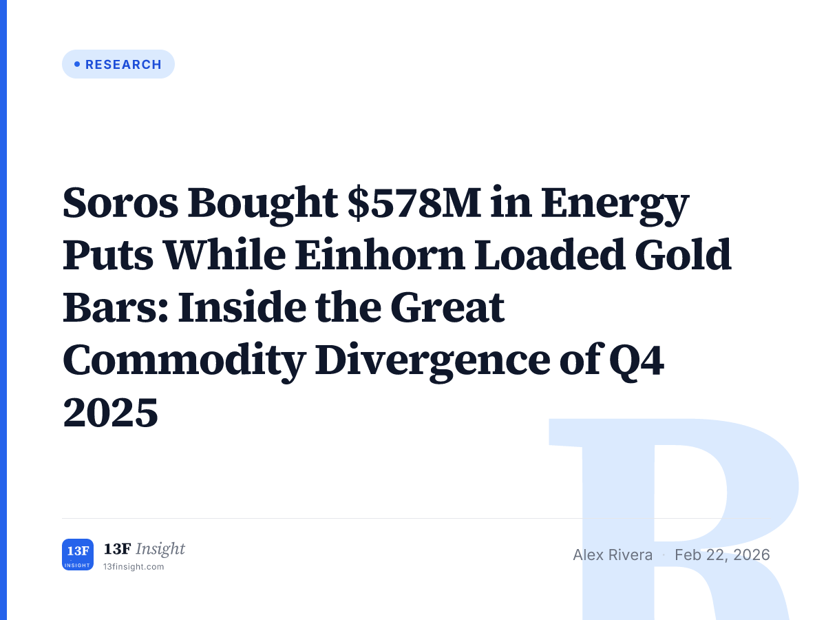 Q4 2025 Commodity Divergence: Soros $578M Energy Puts, Einhorn Gold ...
