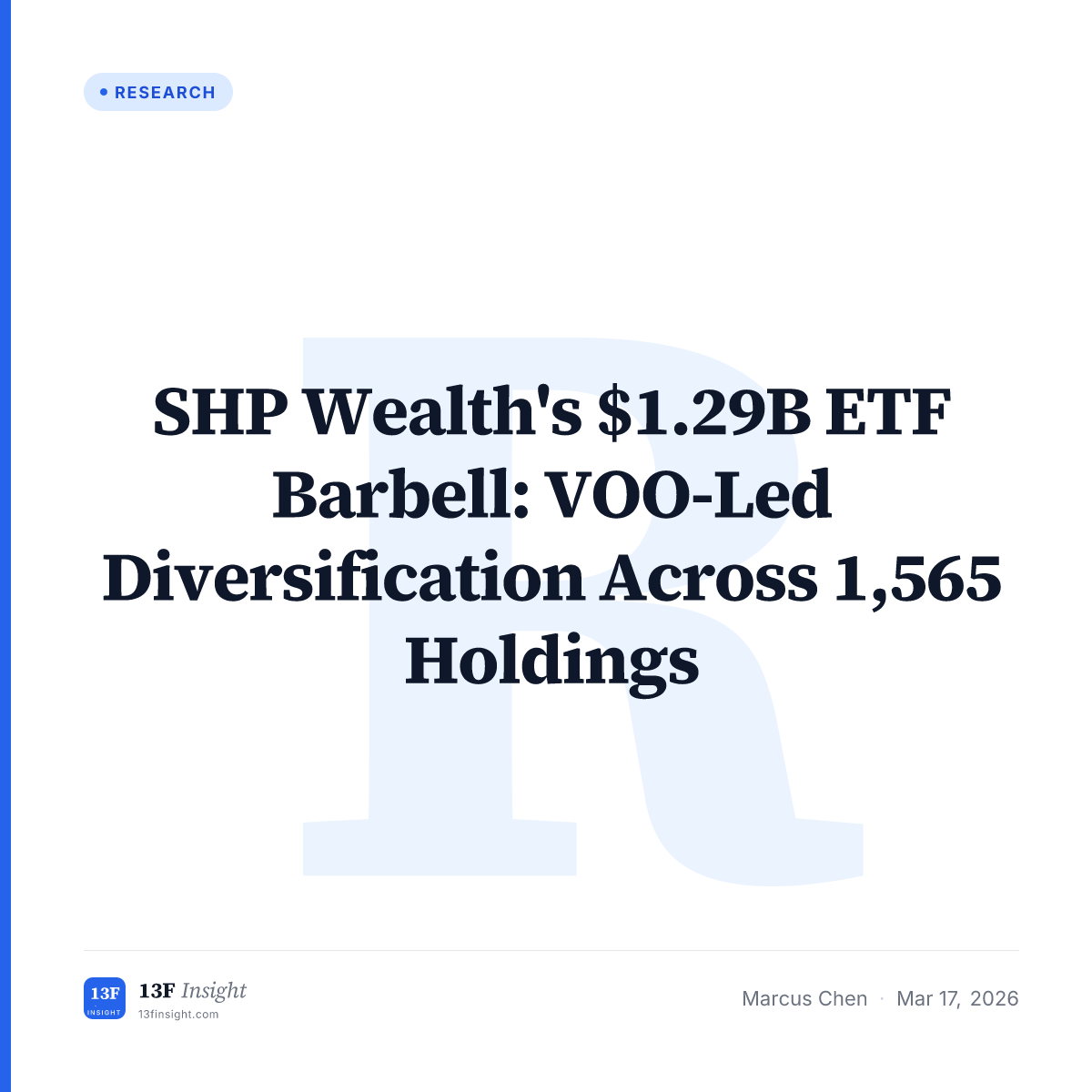 SHP Wealth $1.29B ETF Barbell Strategy | 13F Insight