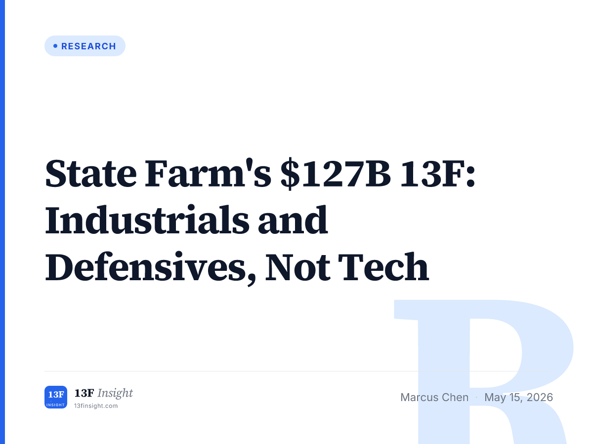 State Farm Mutual Q1 2026 13F: Industrials First | 13F Insight