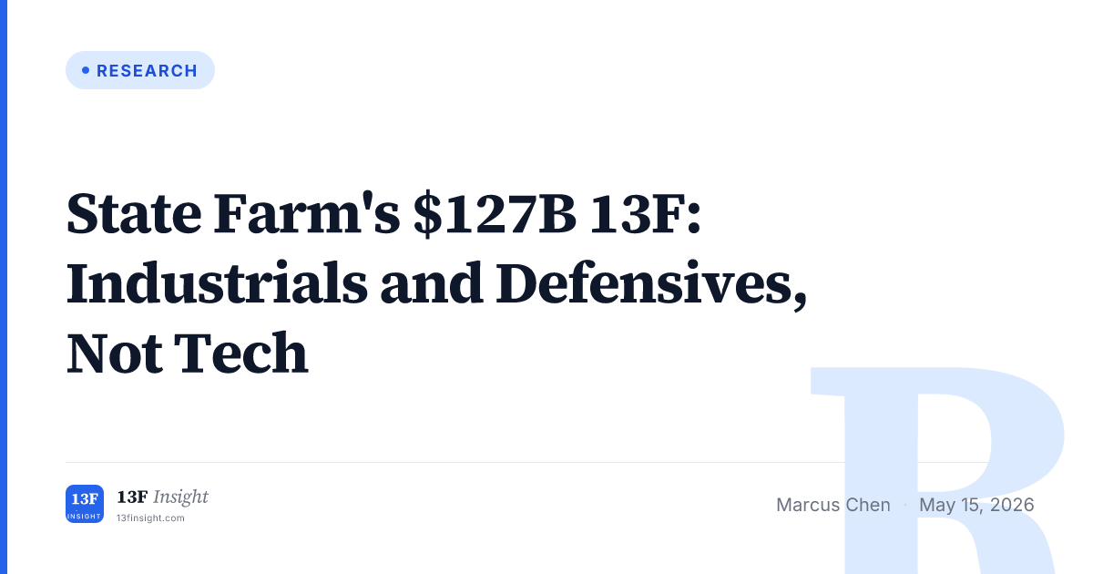 State Farm Mutual Q1 2026 13F: Industrials First | 13F Insight